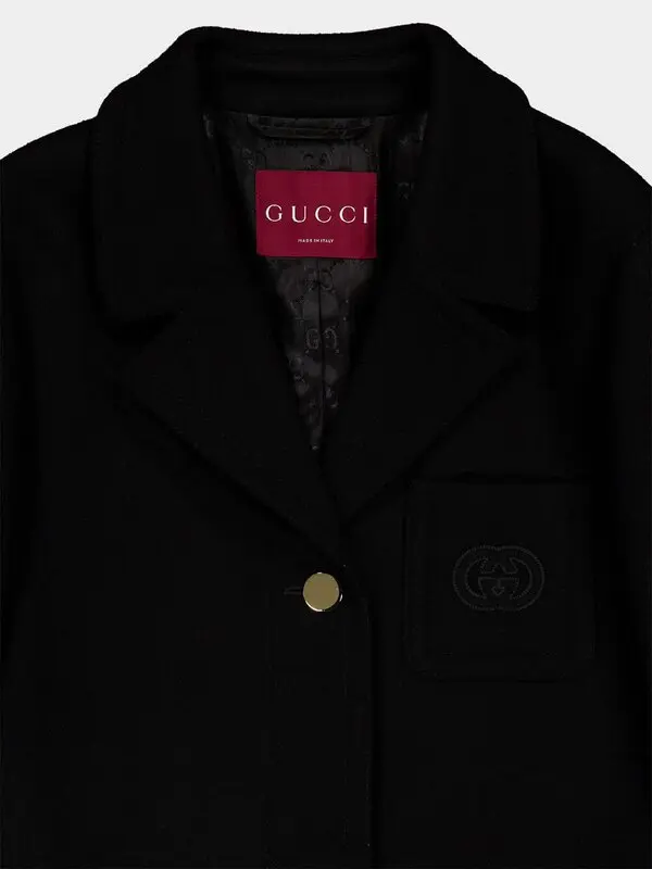 Gucci Batavia Wool Coat With Patch