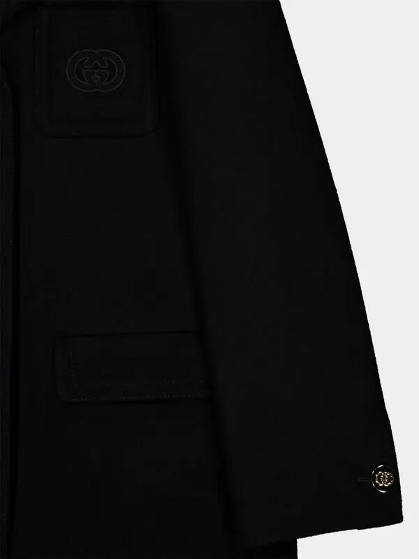 Gucci Batavia Wool Coat With Patch