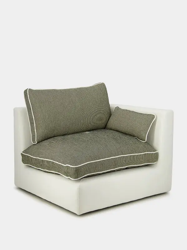 HOUSE OF CAPRICORN Dinis Ivory Linen Right Arm Module Sofa