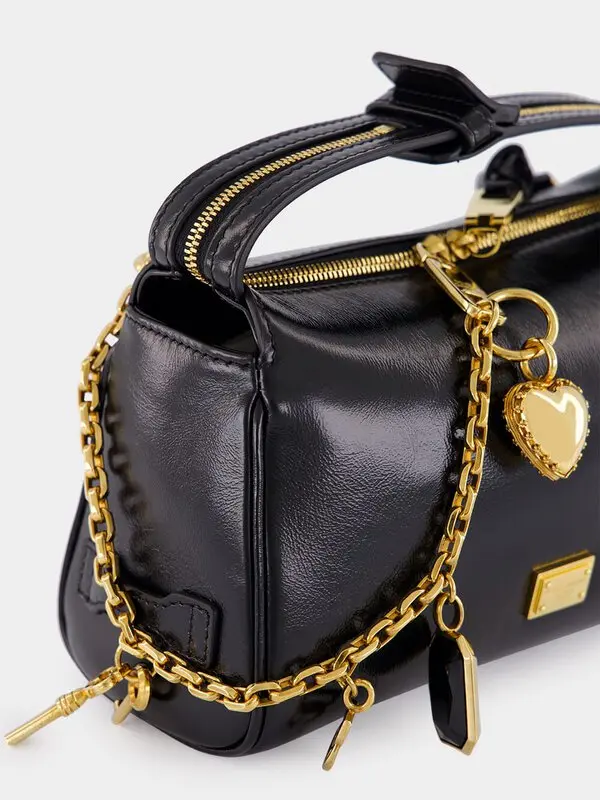 Dolce & Gabbana Vittoria Shoulder Bag With Charms - Black