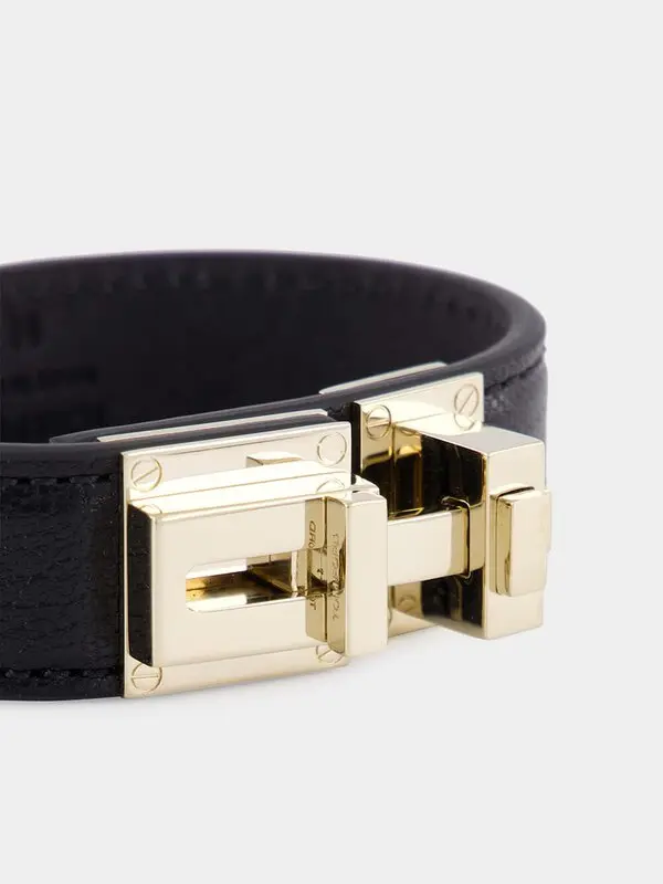 TOM FORD Leather And Brass Bracelet