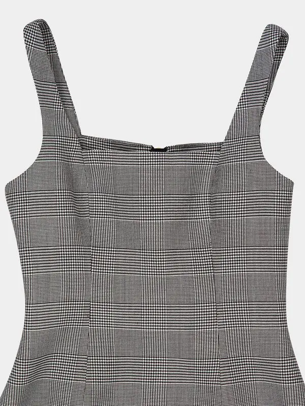 Balmain Prince Of Wales Wool Mini Dress - Black