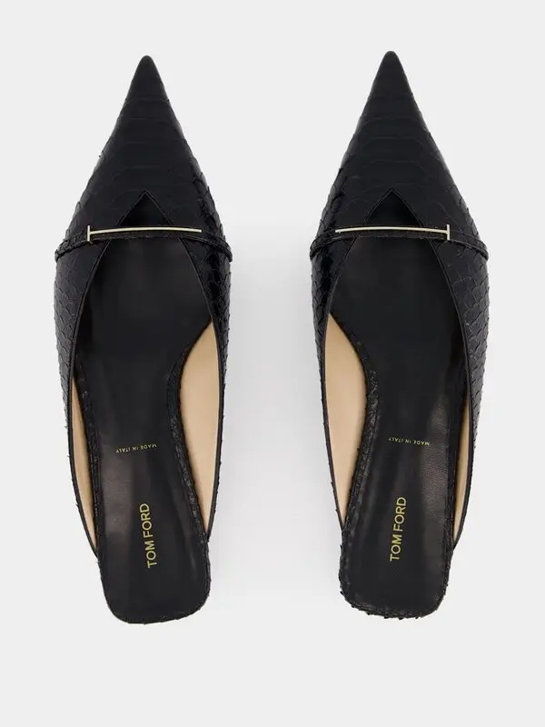 TOM FORD Julianne Python Mule - Black
