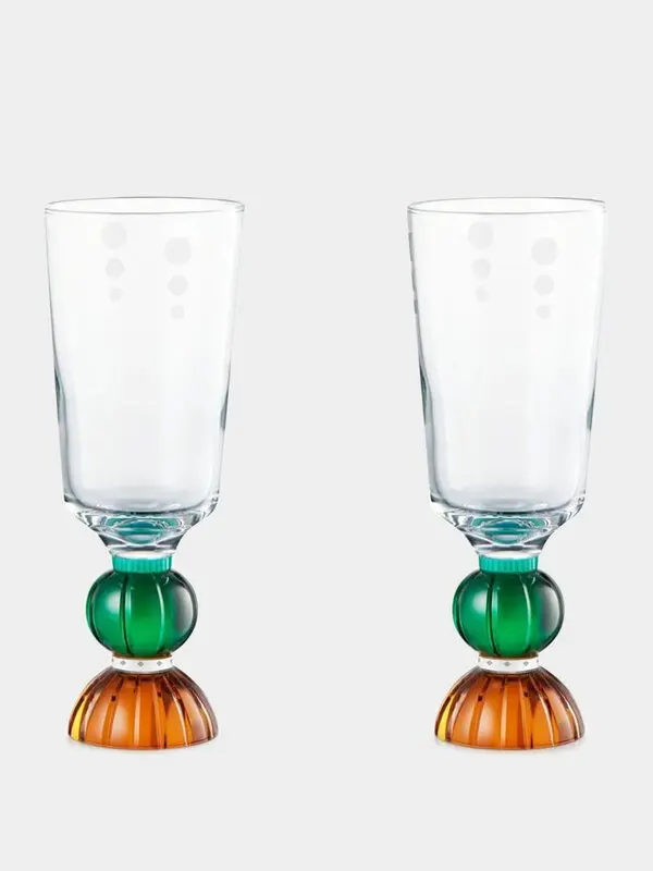 REFLECTIONS COPENHAGEN Windsor Tall Crystal Glasses Set Of 2 - Brown
