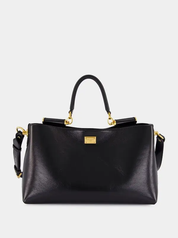 Dolce & Gabbana Vittoria Handbag In Calfskin - Black