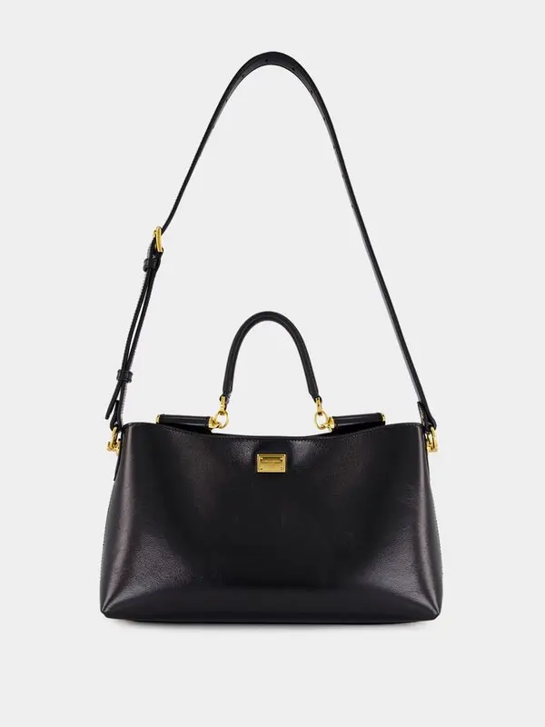 Dolce & Gabbana Vittoria Handbag In Calfskin - Black