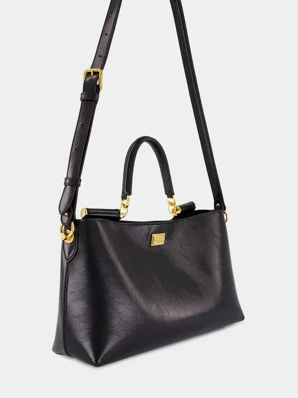 Dolce & Gabbana Vittoria Handbag In Calfskin - Black