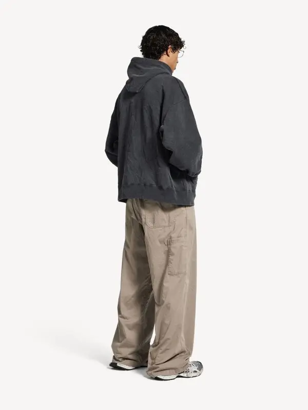 Balenciaga Washed Crayon Loopback Hooded Sweatshirt - Black