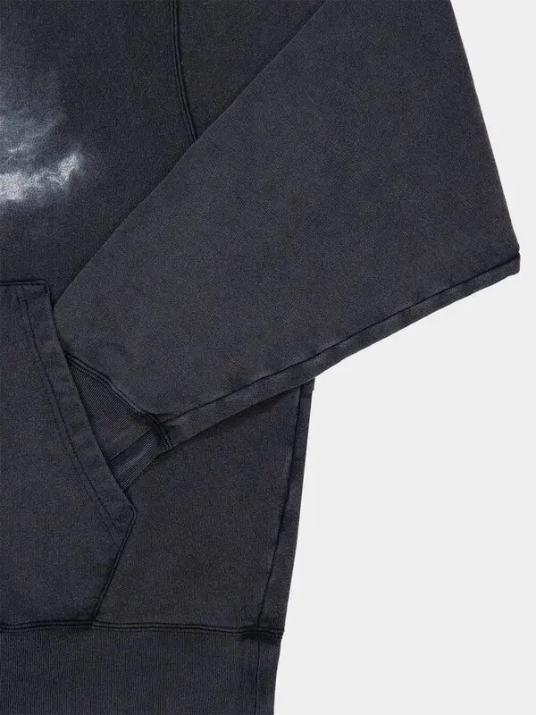 Balenciaga Washed Crayon Loopback Hooded Sweatshirt - Black