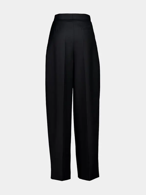 Nina Ricci Pleated Wool Straight-leg Trousers - Black