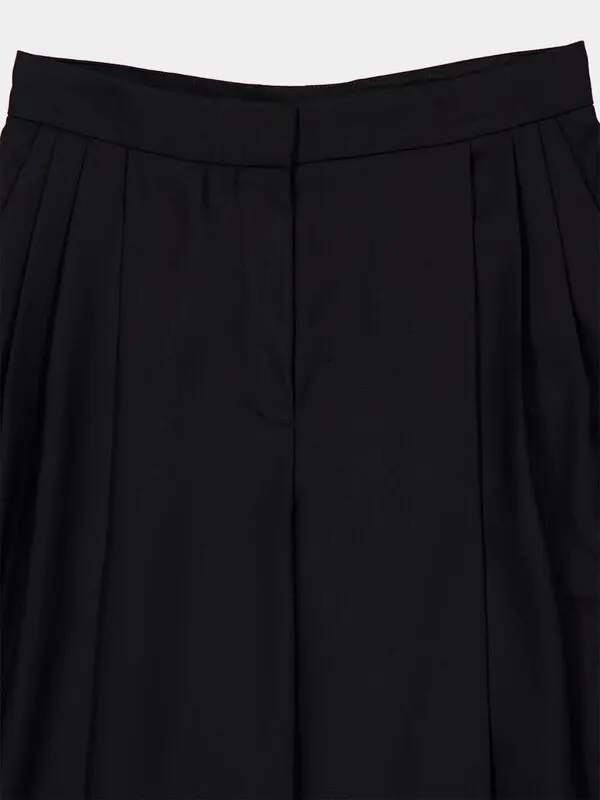 Nina Ricci Pleated Wool Straight-leg Trousers - Black