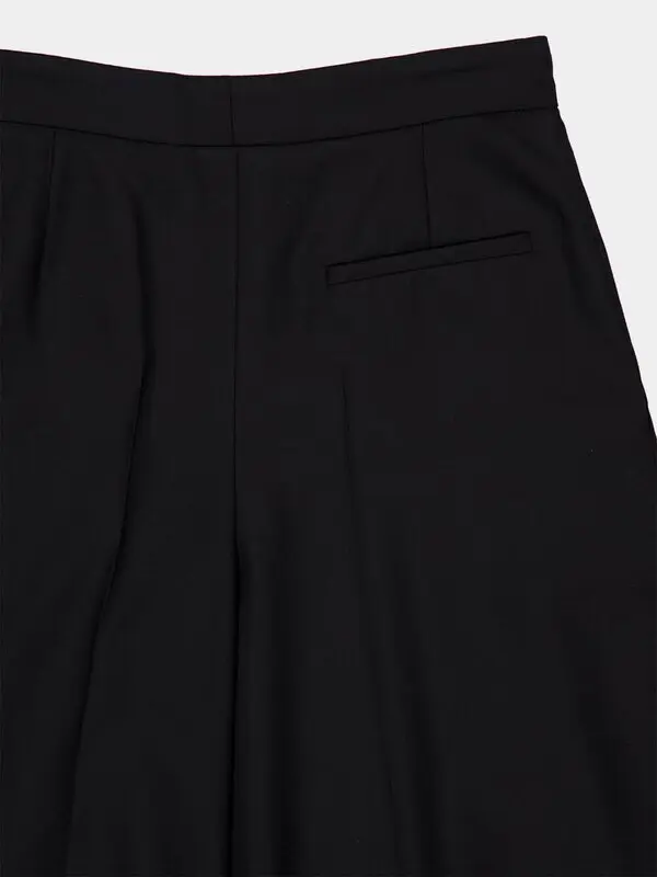 Nina Ricci Pleated Wool Straight-leg Trousers - Black