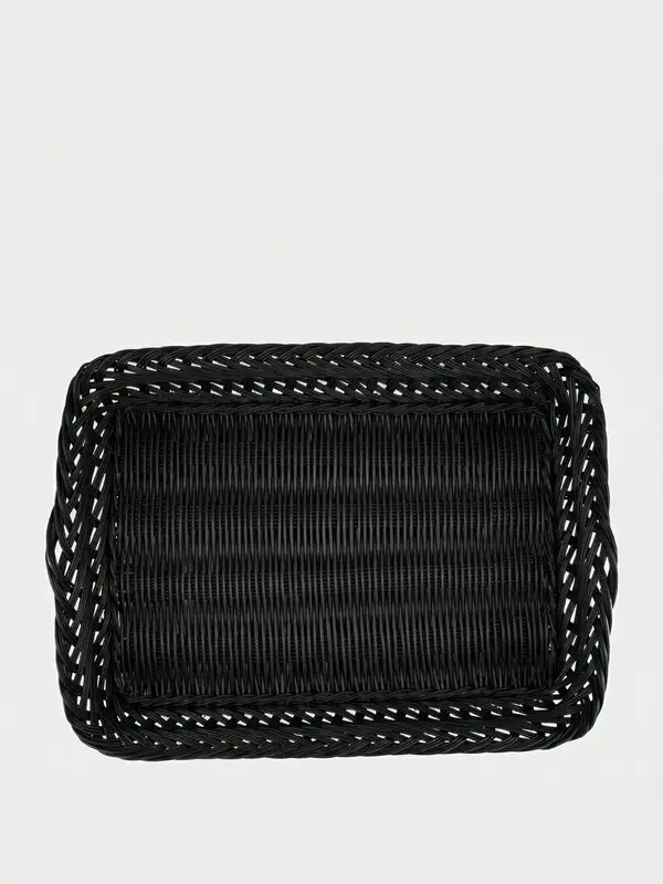 HOUSE OF CAPRICORN Vitória Wicker Large Tray - Black