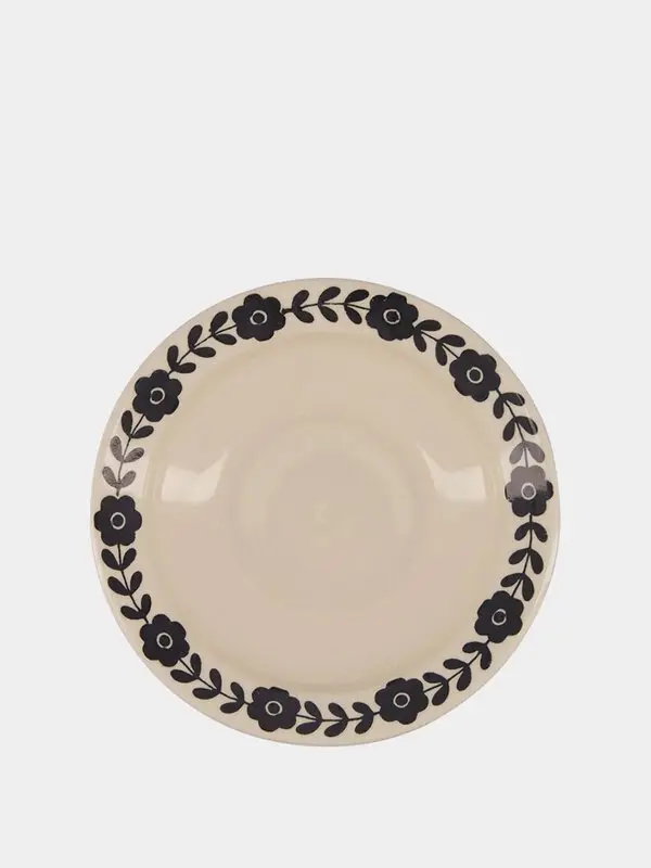 HOUSE OF CAPRICORN Hand-painted Viana Stoneware Soup Plate - Black