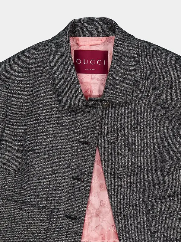 Gucci Wool Grisaille Jacket - Black