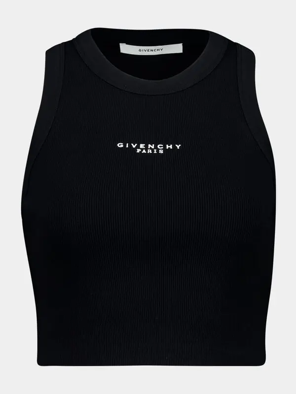 Givenchy Cropped Stretch Cotton Tank Top - Black