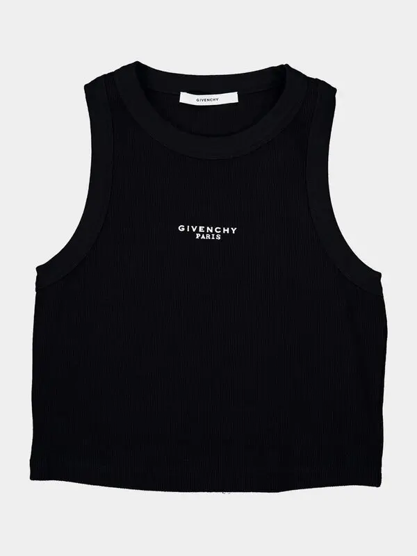 Givenchy Cropped Stretch Cotton Tank Top - Black