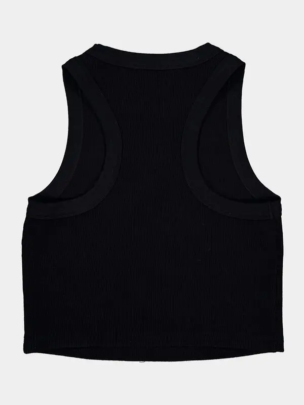 Givenchy Cropped Stretch Cotton Tank Top - Black