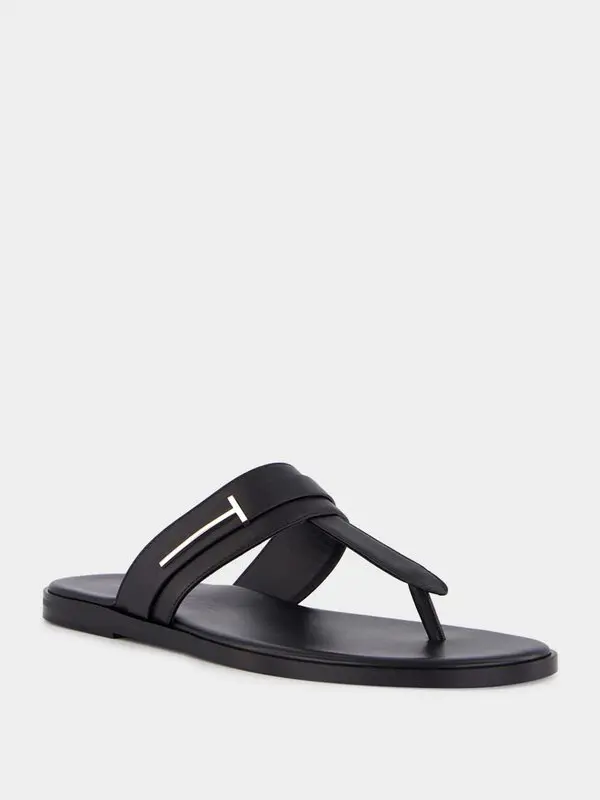 TOM FORD T-sandal Smooth Leather - Black