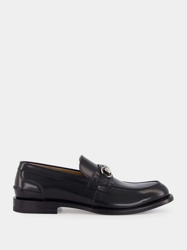 Gucci Leather Loafers With Horsebit - Black