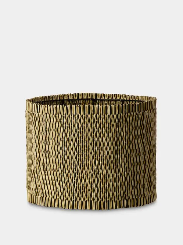 HOUSE OF CAPRICORN Handmade Coruche Natural And Reed Lampshade - Black