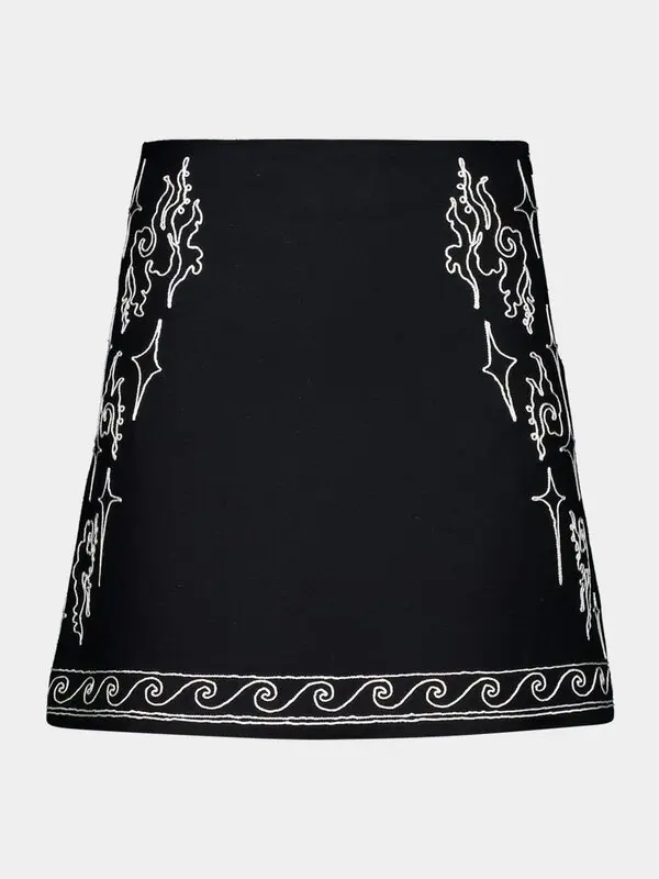Zeus+dione Cloud Mini Skirt With Embroidery - Black
