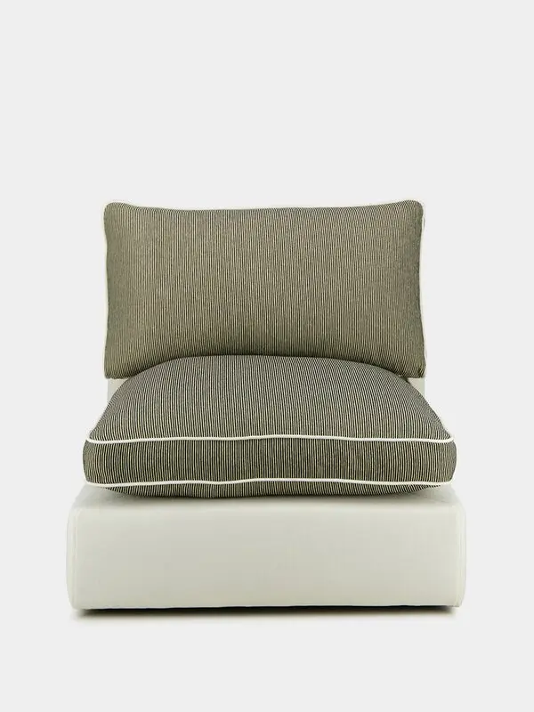 HOUSE OF CAPRICORN Dinis Ivory Linen Central Module Sofa - Black
