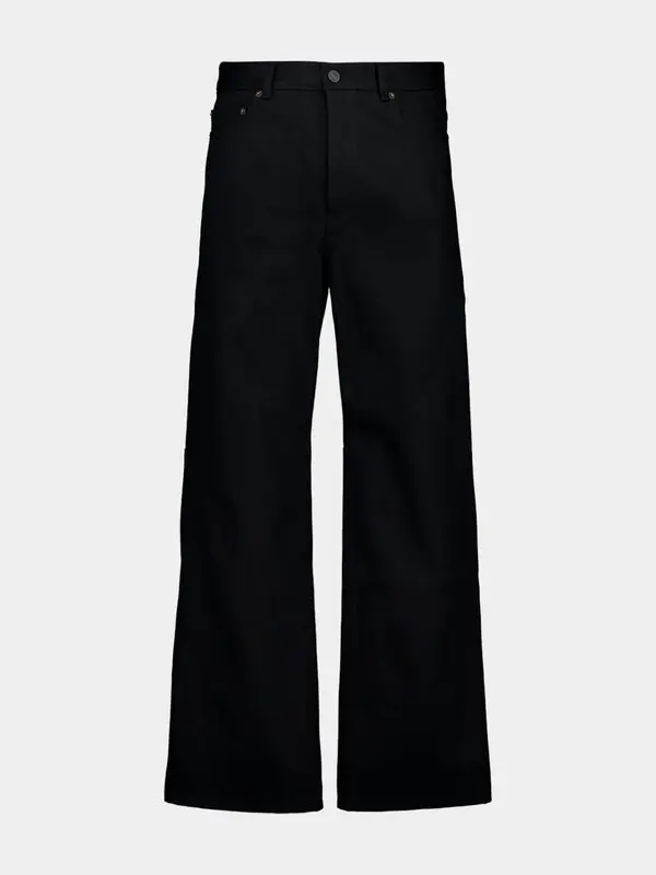 Balenciaga Curved Knee Cotton Denim Trousers