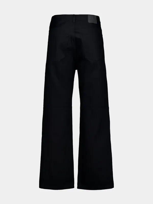 Balenciaga Curved Knee Cotton Denim Trousers