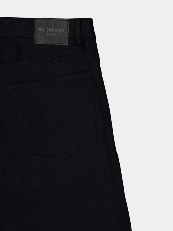 Balenciaga Curved Knee Cotton Denim Trousers