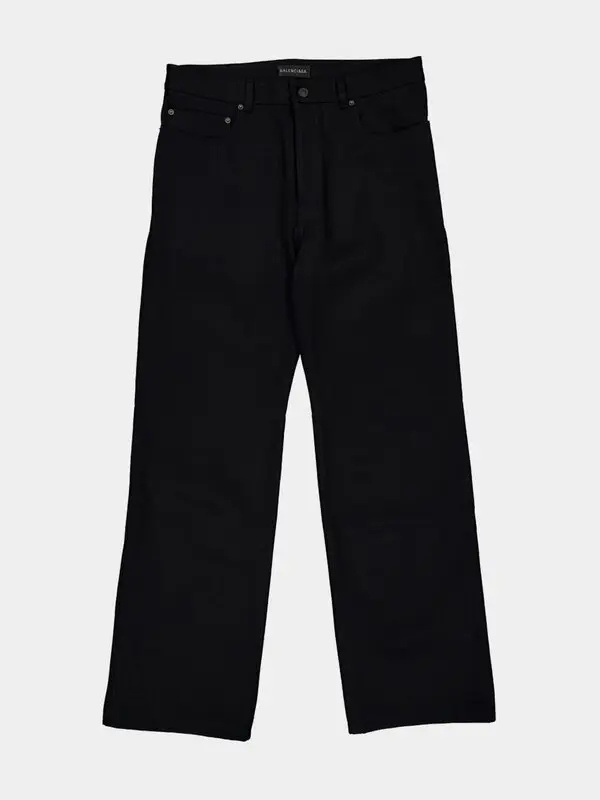 Balenciaga Curved Knee Cotton Denim Trousers
