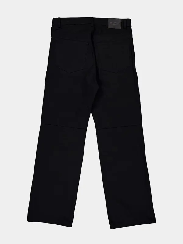 Balenciaga Curved Knee Cotton Denim Trousers