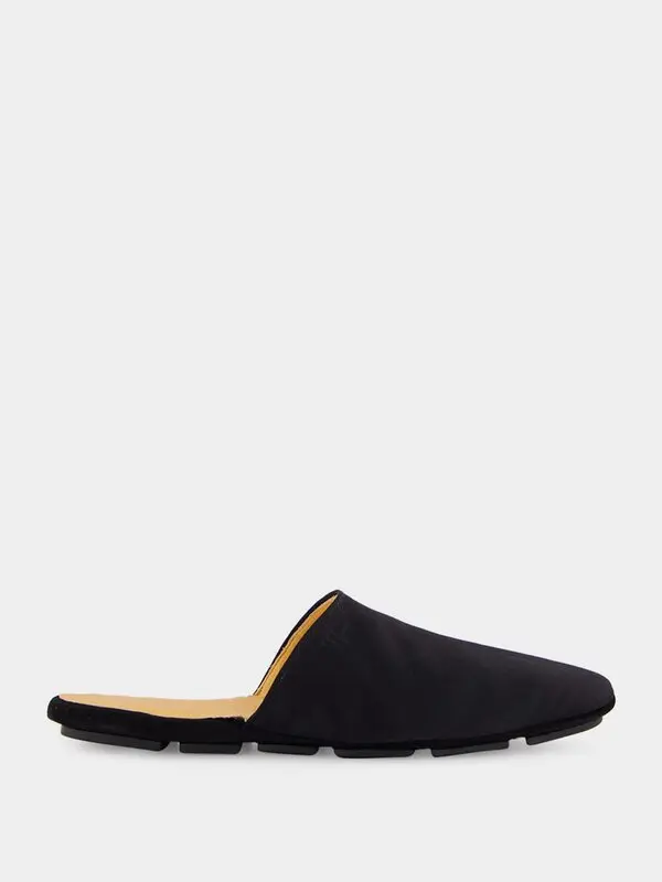 TOM FORD Suede Slippers With Tf Embroidery - Black