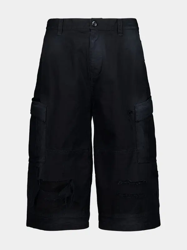 Balenciaga Cropped Cargo Cotton Trousers
