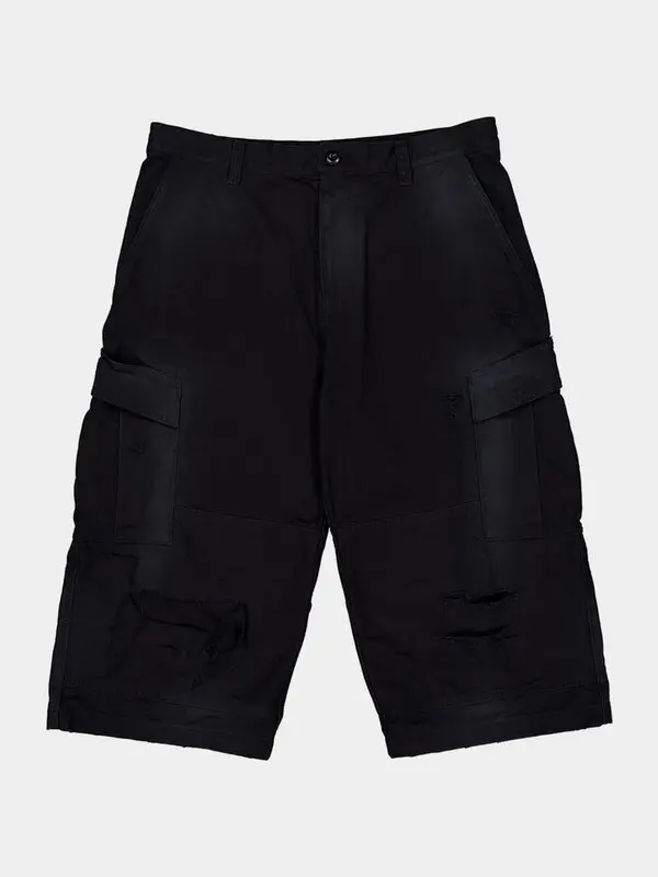 Balenciaga Cropped Cargo Cotton Trousers