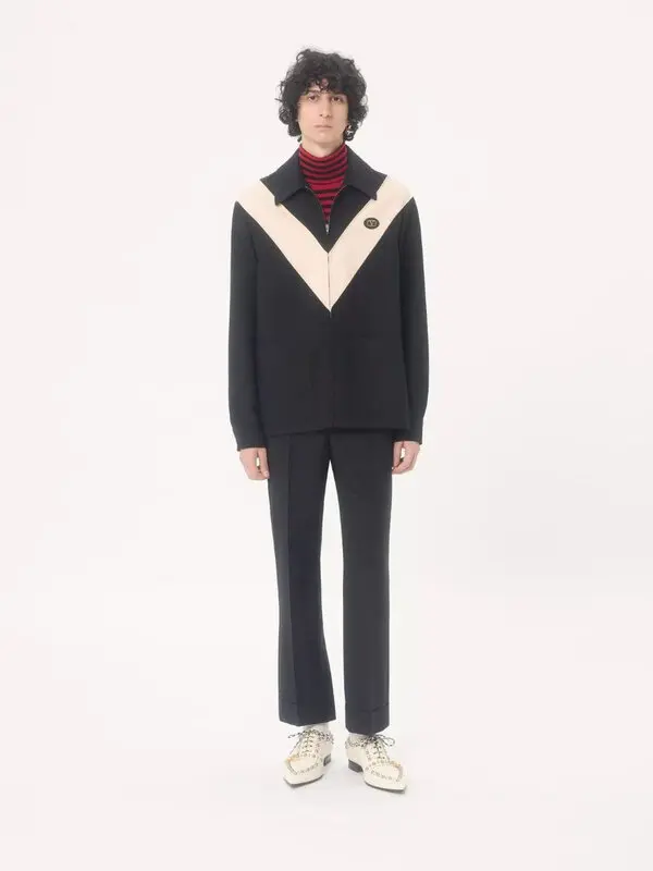 Valentino Garavani Wool Slim-fit Trousers With Cuffs - Black