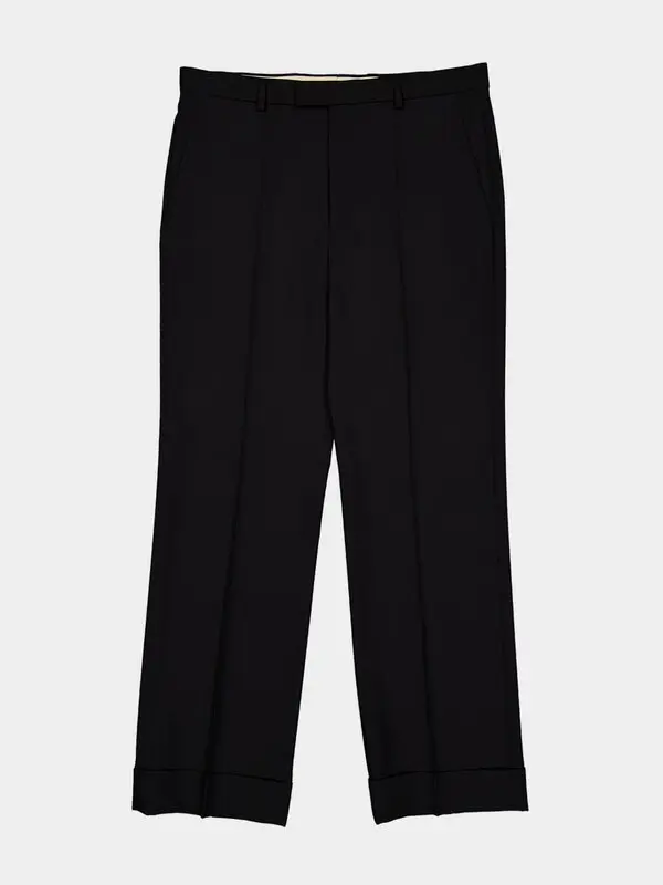 Valentino Garavani Wool Slim-fit Trousers With Cuffs