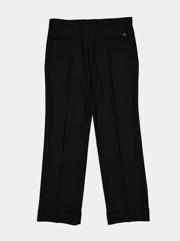 Valentino Garavani Wool Slim-fit Trousers With Cuffs
