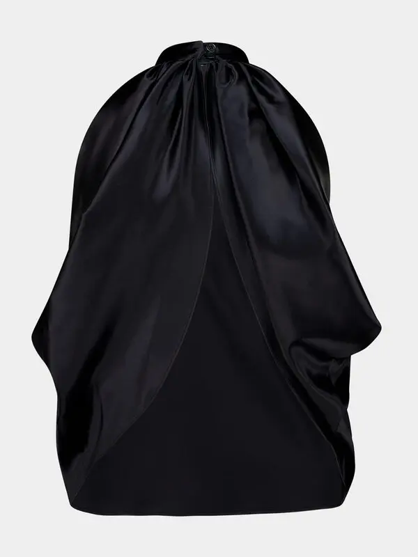Nina Ricci Silk Satin Halterneck Top - Black