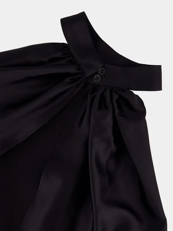Nina Ricci Silk Satin Halterneck Top - Black