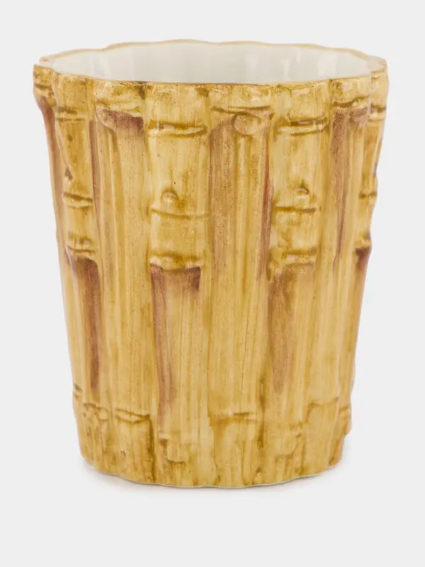 LES-OTTOMANS Bamboo Ceramic Water Glass - Beige
