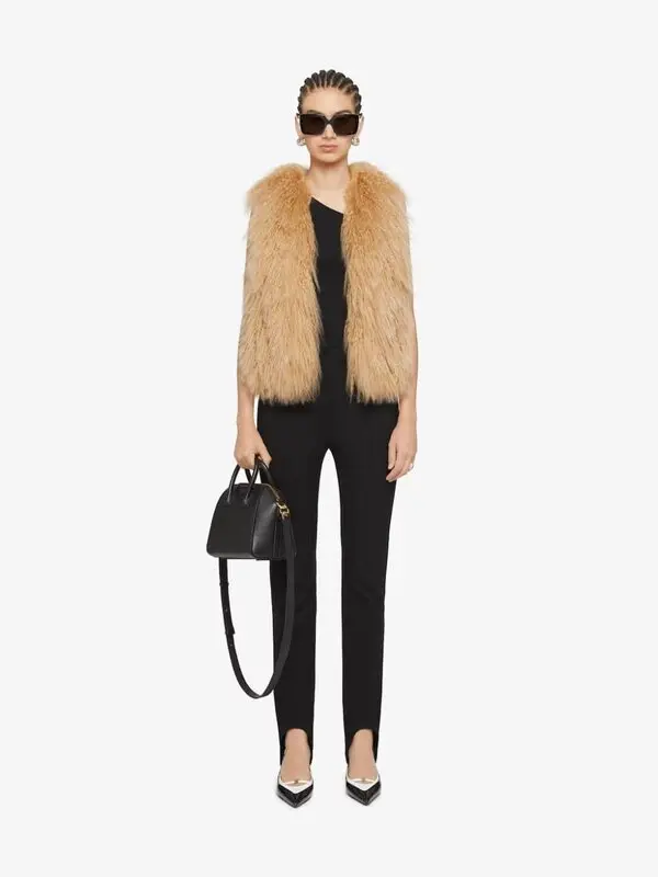Givenchy Fur Sleeveless Vest - Beige