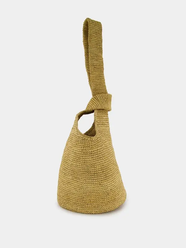 SENSI STUDIO Handheld Straw Handbag - Beige