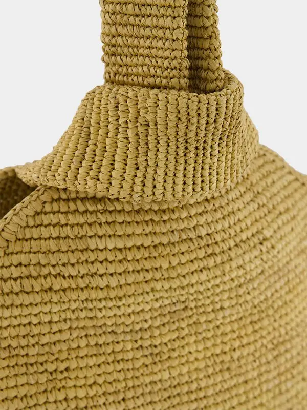SENSI STUDIO Handheld Straw Handbag - Beige