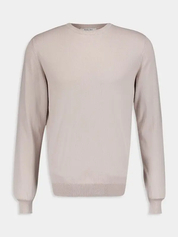 Boglioli Fine Knit Cotton Jumper - Beige
