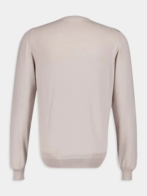 Boglioli Fine Knit Cotton Jumper - Beige