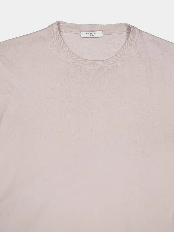 Boglioli Fine Knit Cotton Jumper - Beige