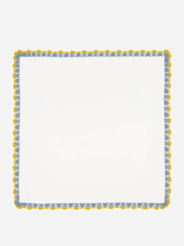 HOUSE OF CAPRICORN Hand-embroidered Leonor Linen Napkin - Cream