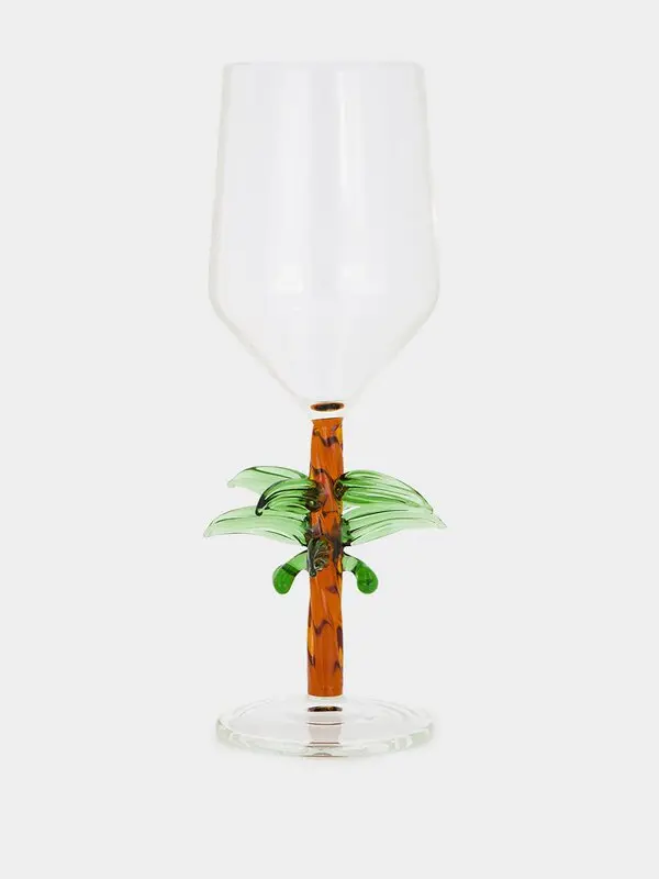 LES-OTTOMANS Palm Tree Shaped Glass - Brown