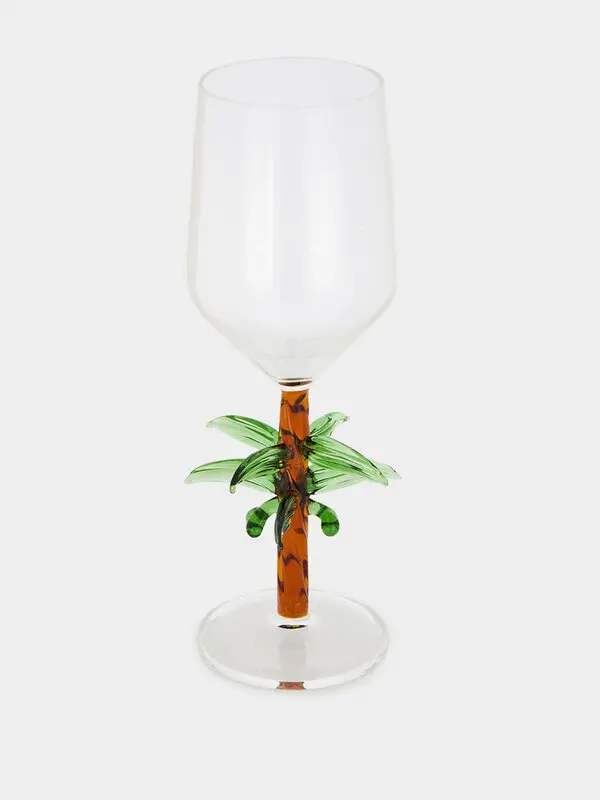 LES-OTTOMANS Palm Tree Shaped Glass - Brown